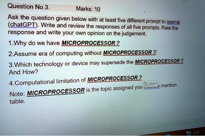 Solved Question No 3 Marks 10 Ask The Question Given Below With At Least Five Different