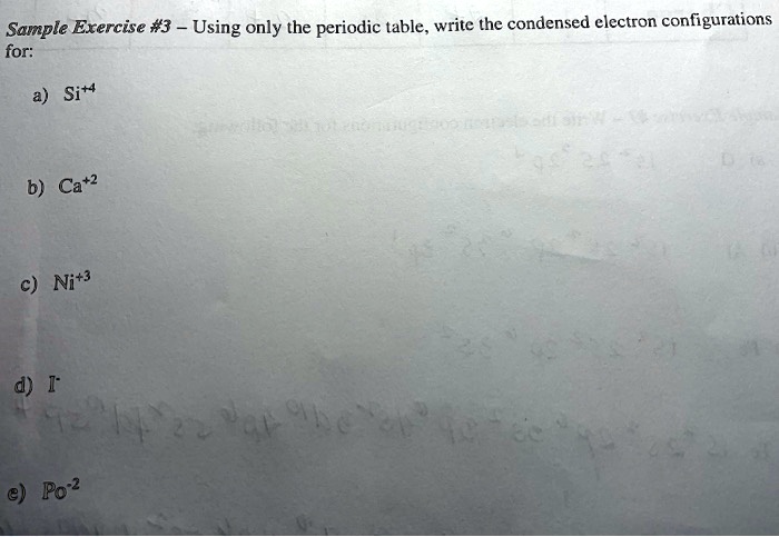 Solved Sample Exercise 3 Using Only The Periodic Table Write The