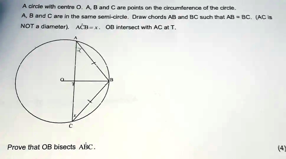 SOLVED: A circle with centre 0. A, B and C are points on the circumference of the circle . A, B ...