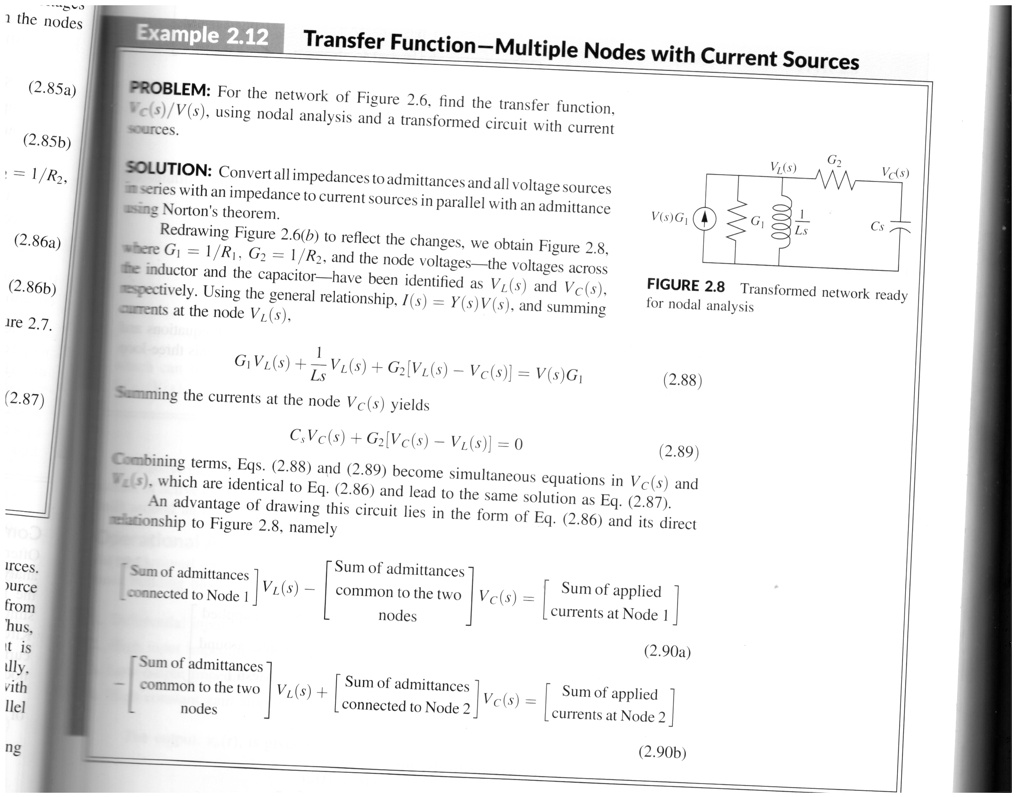 Example 2.12 Transfer Function-Multiple Nodes with Current Sources ...