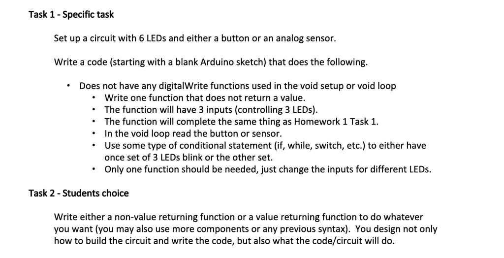 Solved Task 1 Specific Task Set Up A Circuit With 6 Leds And Either