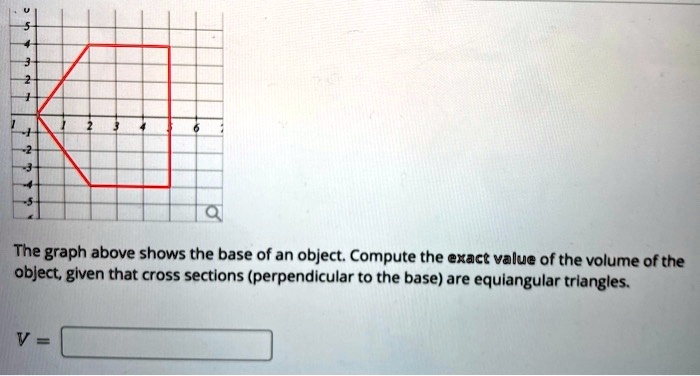 the graph above shows the base of an object compute the exact value of the volume of the object ...