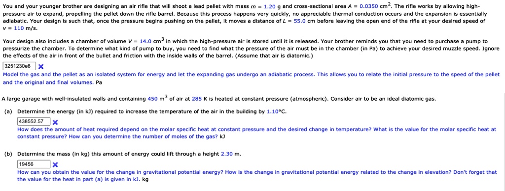 SOLVED: You and your younger brothe designing Jir rifle that will shoot lead pcllet with mass m ...