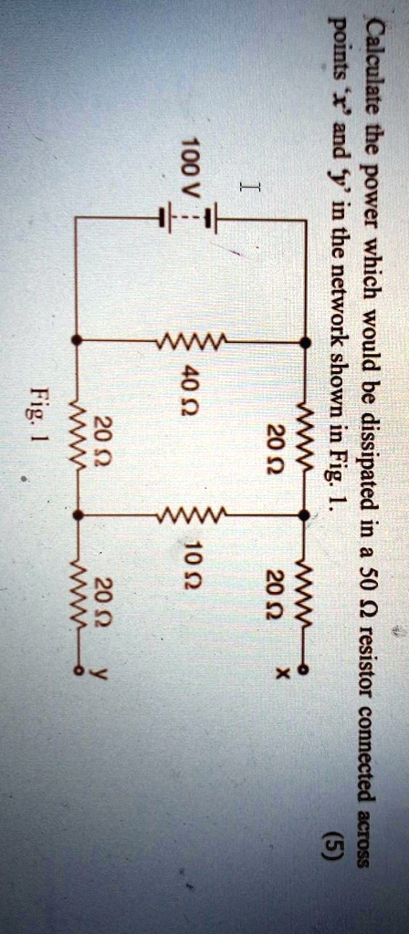 SOLVED: Points 'x' and 'y' in the network shown in Fig.1. Fig.1 WWWWM 20 40 20 WWWWM Calculate ...