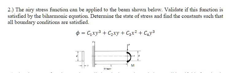 VIDEO solution: The airy stress function can be applied to the beam ...