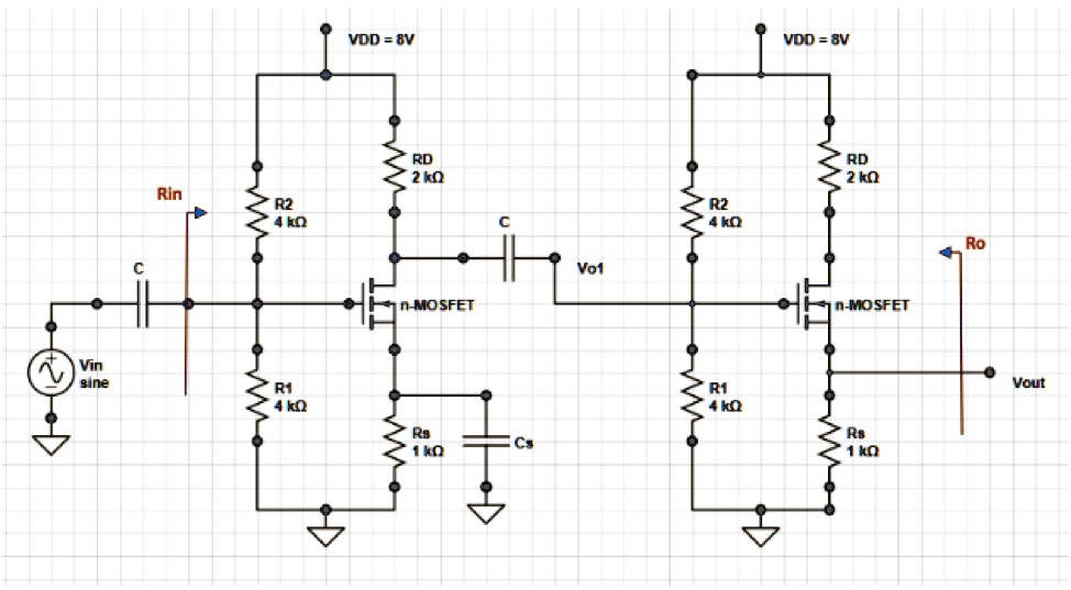 SOLVED: The transistor parameters for the given circuit are: Kn = 2 mA ...
