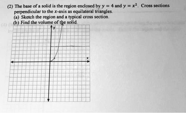2 the base of solid is the region enclosed by y 4 andy x cross sections ...