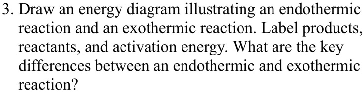 SOLVED: 3. Draw an energy diagram illustrating an endothermic reaction ...