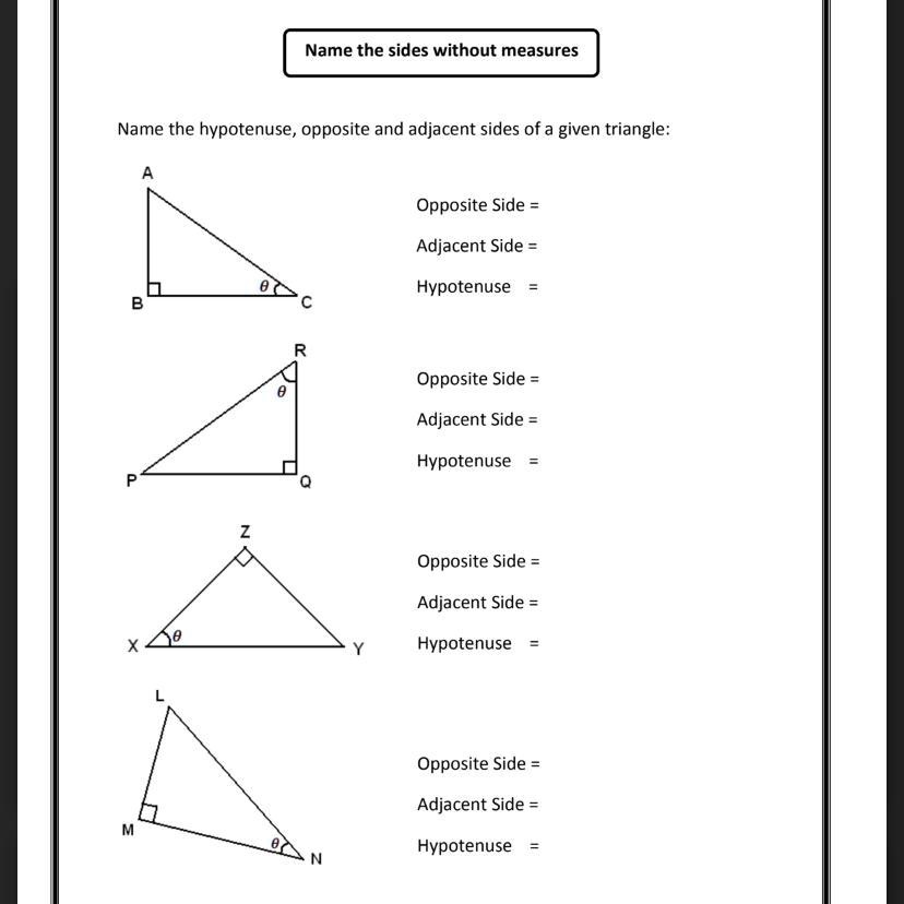 SOLVED: 'SOMEBODY HELP ASAP THANKS Name the sides without measures Name ...