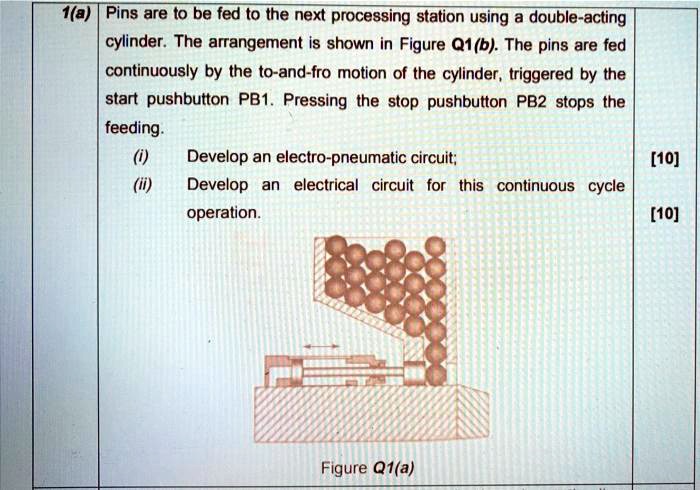 SOLVED: 70) Pins are to be fed to the next processing station using a ...