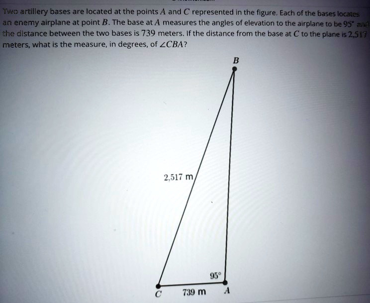 SOLVED: Te artillery bases are located at the points A and C ...