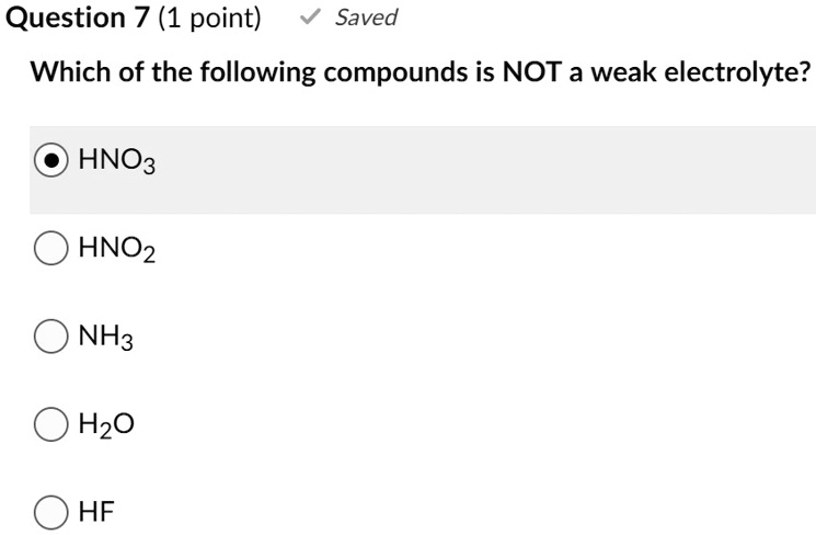 SOLVED: Question 7 (1 point) Saved Which of the following compounds is ...