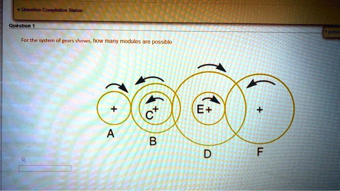 Question 1 For the system of gears shown, how many modules...