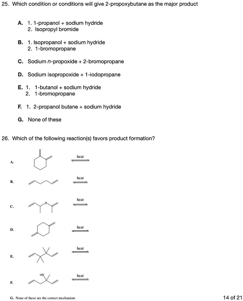 SOLVED:25 Which condition or conditions will give 2-propoxybutane as ...