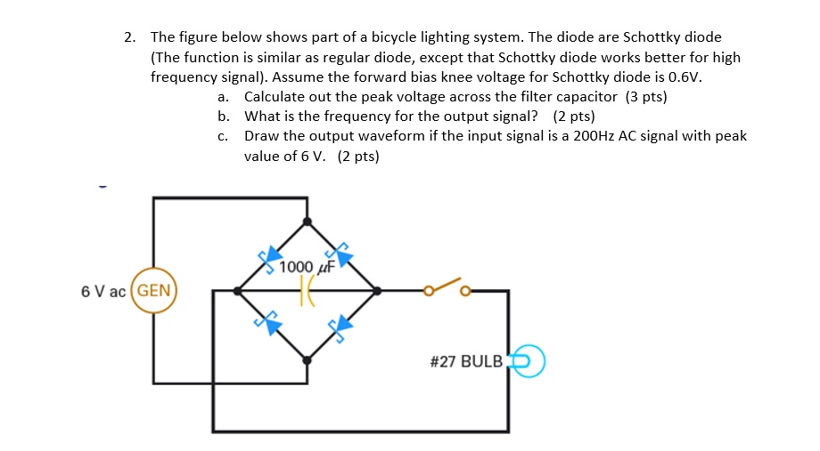 SOLVED: The figure below shows part of a bicycle lighting system. The ...