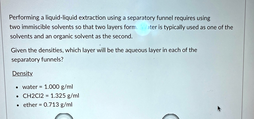 Performing a liquid-liquid extraction using a separatory funnel ...