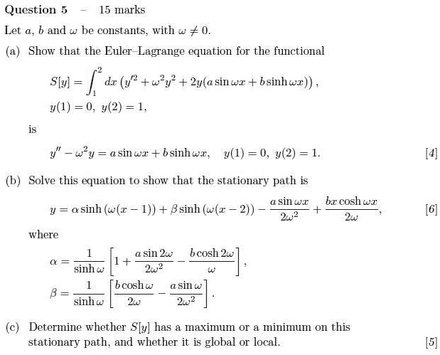 question 515 marks let ab and be constantswith 0 a show that the euler ...