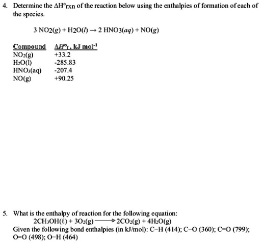 SOLVED: Determine the AH?rxn of the reaction below using the enthalpies ...