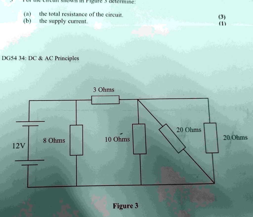 SOLVED: For the circuit shown in Figure 3, determine: (a) the total ...