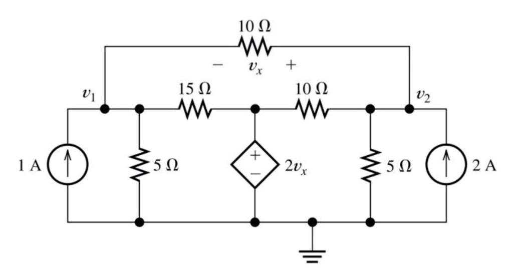 SOLVED: Use node-voltage analysis to find th e node voltages (v1 and v2 ... SOLVED: Use node-voltage analysis to find th e node voltages (v1 and v2 ...