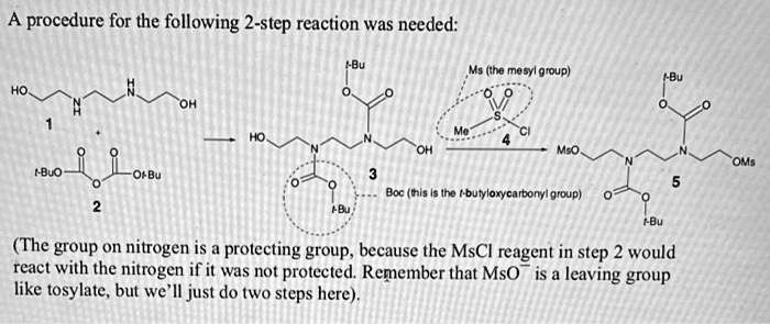a procedure for the following 2 step reaclion was needed me 5 qioup oms ...
