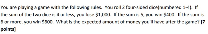 SOLVED: Discrete Math You are playing a game with the following rules ...
