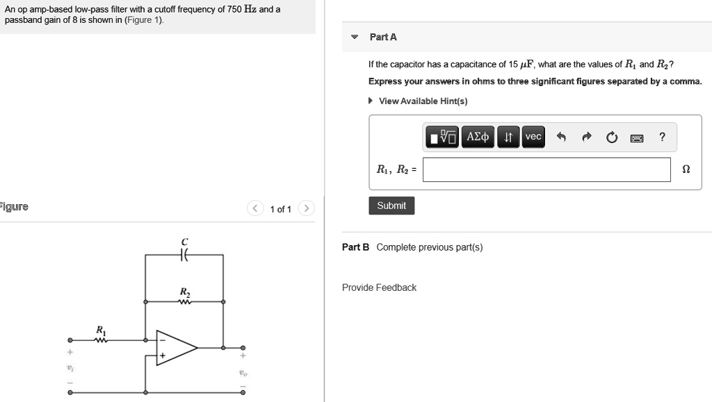 SOLVED: An op amp-based low-pass filter with a cutoff frequency of 750 ...