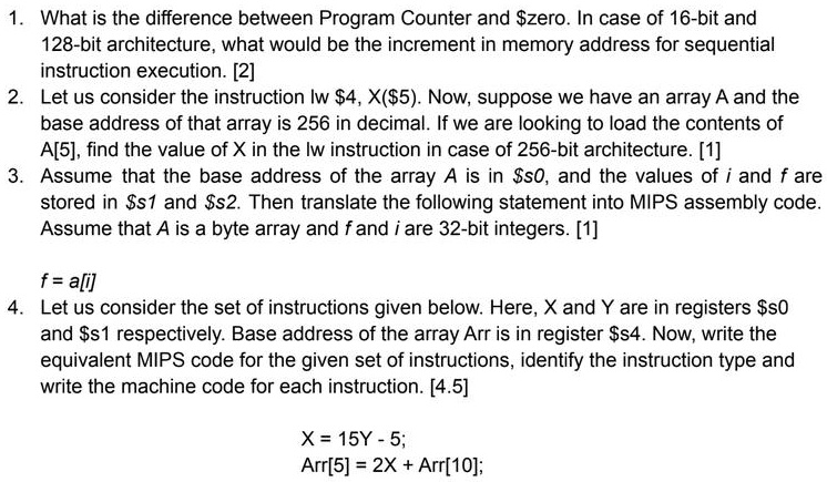 SOLVED: What is the difference between Program Counter and Szero? In the case of 16-bit and 128 ...