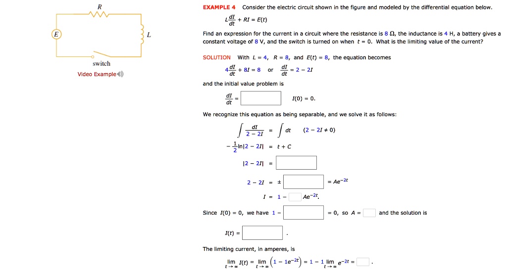 SOLVED: EXAMPLE Consider the lectric circuit shown the figure madeled ...