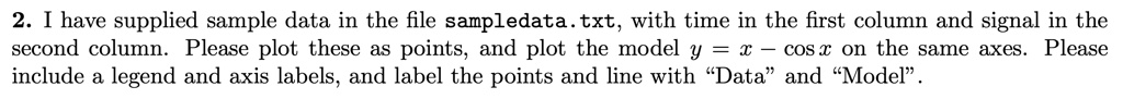 Solved Import Matplotlibpyplot As Plt Import Numpy As Np Read The Sample Data From The File