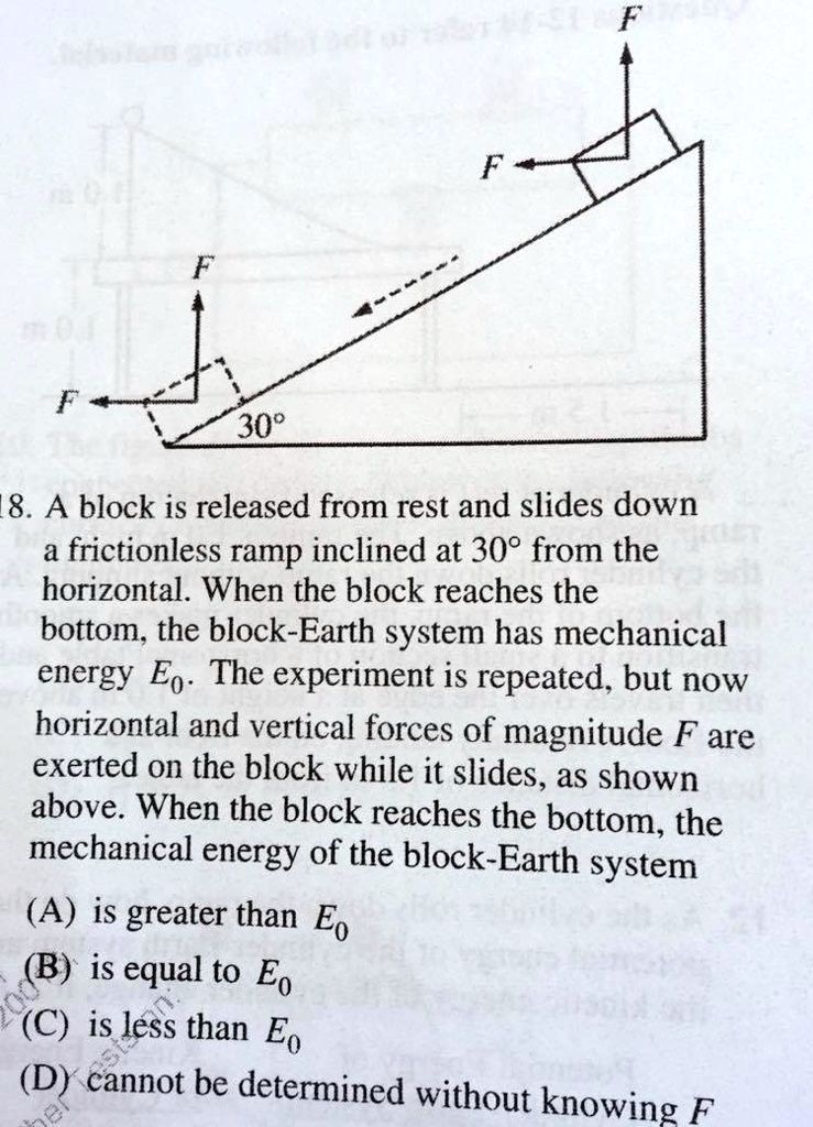 308 18 a block is released from rest and slides down a frictionless ramp inclined at 309 from ...
