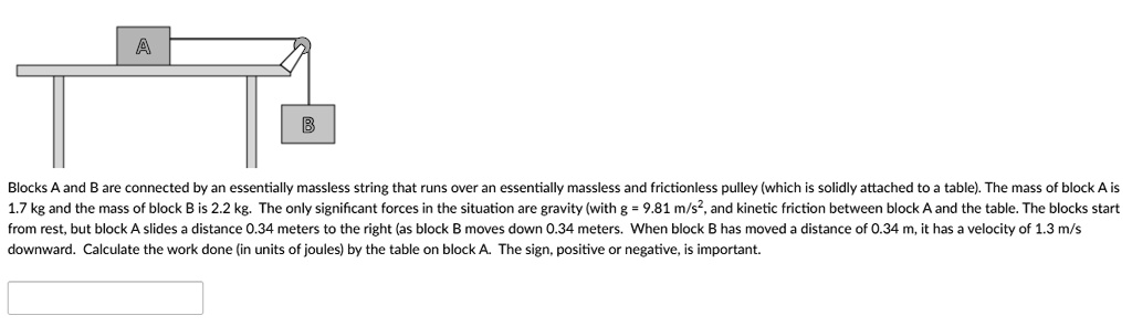 SOLVED: Blocks A and B are connected by an essentially massless string that runs over an ...