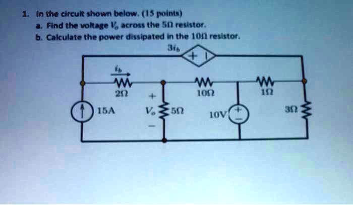 SOLVED: In the circuit shown below, find the voltage V across the 5Î© resistor and calculate the ...