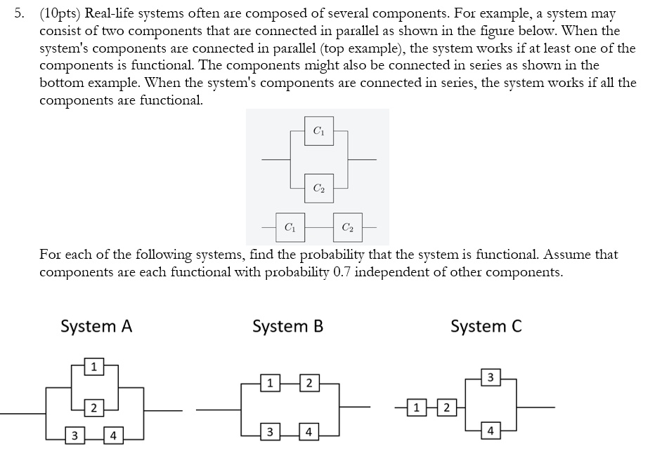 SOLVED: Real-life systems often are composed of several components. For ...