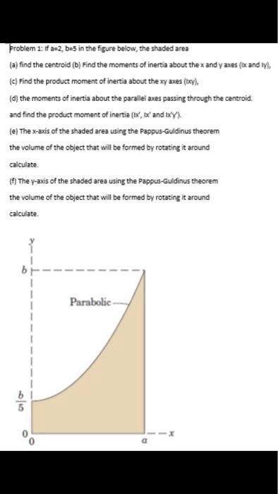 SOLVED: Problem 1: If a = 2, b = 5 in the figure below, find the shaded area. (a) Find the ...