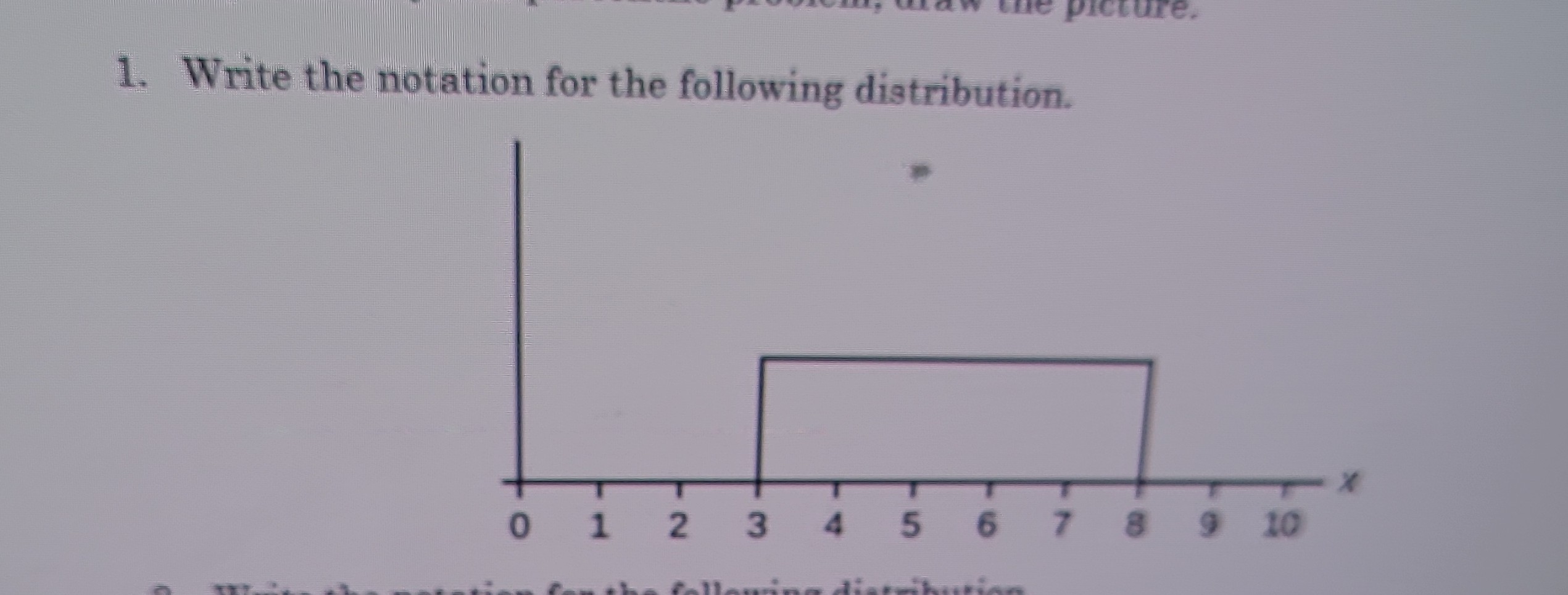 1. Write the notation for the following distribution.
