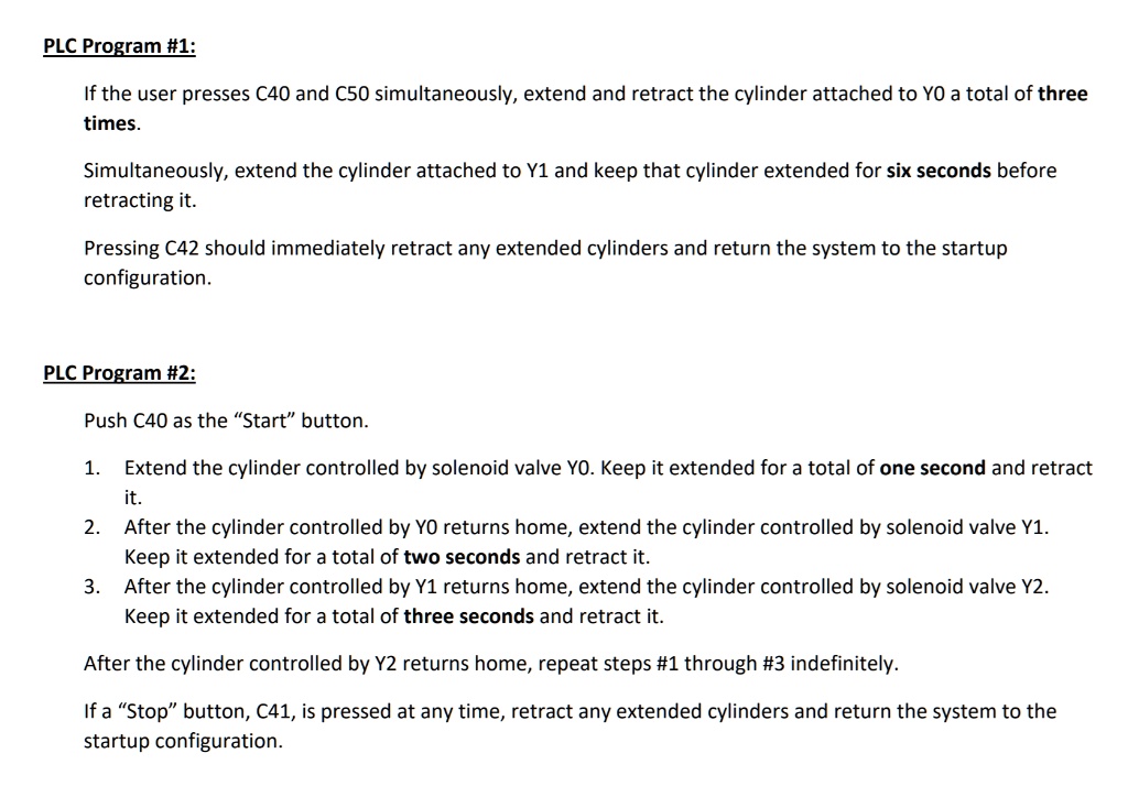 SOLVED: For the provided PLC programs, please draw the logic ladder ...