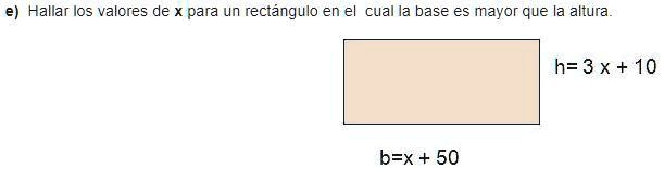 SOLVED: Hallar los valores de x para un rectángulo en el cual la base es mayor que la altura ...