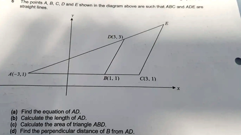 SOLVED: sthe points A, B, C, D and Eshown straight lines in the diagram ... SOLVED: sthe points A, B, C, D and Eshown straight lines in the diagram ...