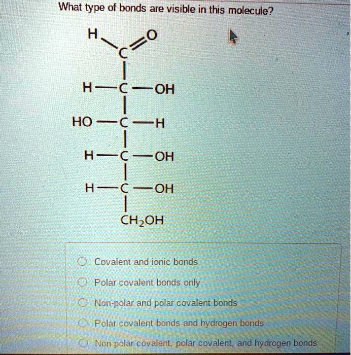 SOLVED: What type of bonds are visible in this molecule? H OH HO As OH ...