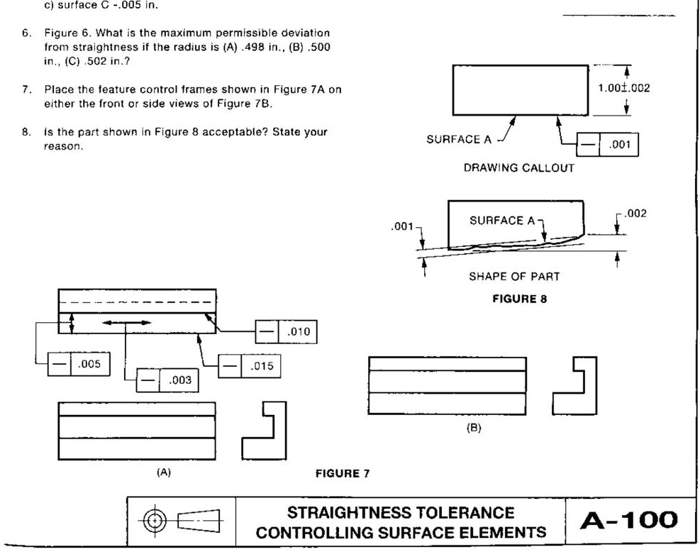 SOLVED: 7. Place the feature control frames shown in Figure 7A on ...