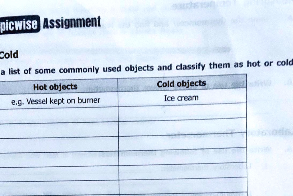 SOLVED: 'A. Make a list of some commonly used objects and classify them ...