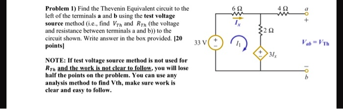 SOLVED: Problem 1: Find the Thevenin Equivalent circuit to the left of ...