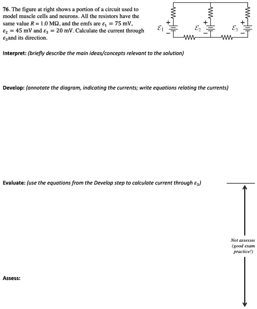 SOLVED: 76. The figure at right shows portion of circuit used model ...