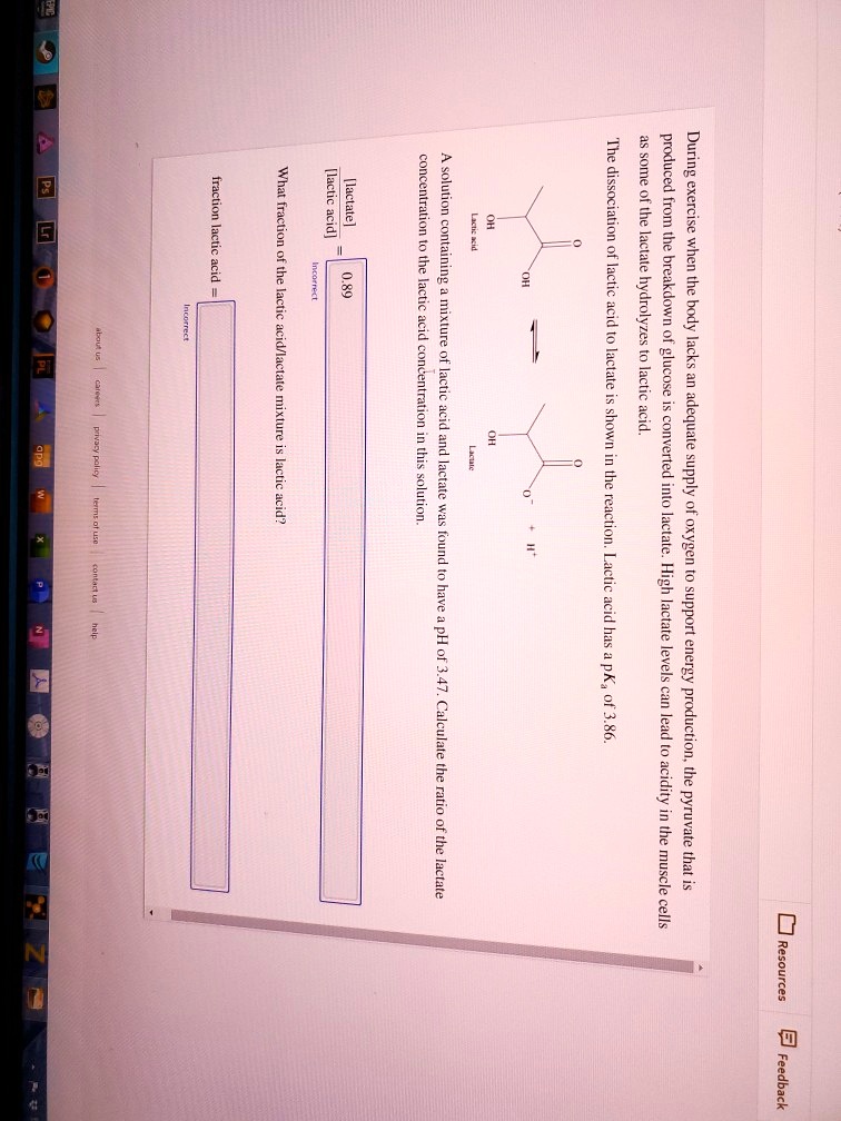the 1 7 dissociation of lactic of thie exercise when prorluced from the ...
