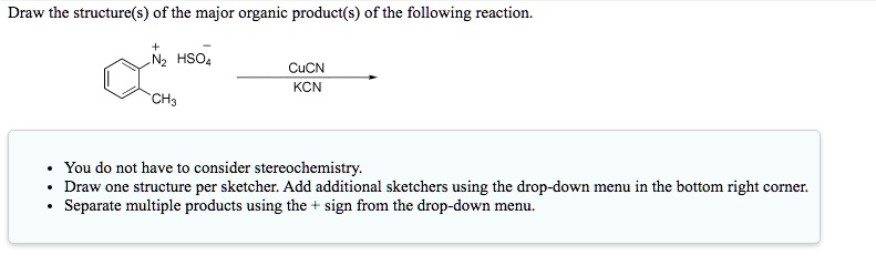 SOLVED: Draw the structure(s) of the major organic product(s) of the ...