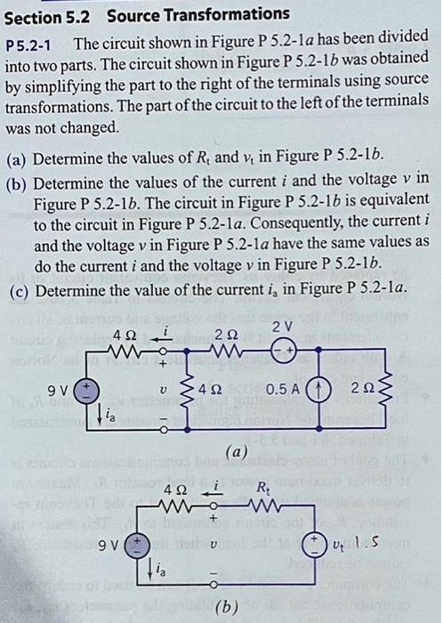 SOLVED: Section 5.2 Source Transformations P5.2-1 The circuit shown in ...