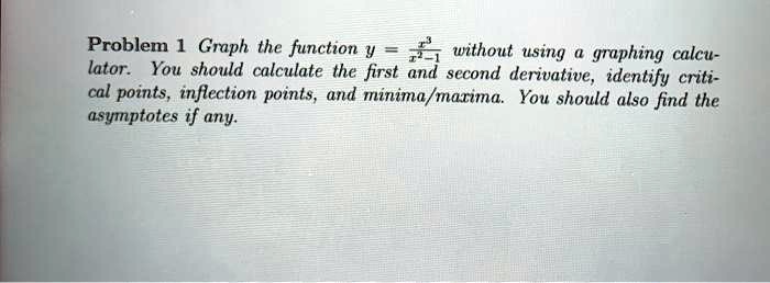 SOLVED: Problem 1 Graph the function y without using graphing calcu ... SOLVED: Problem 1 Graph the function y without using graphing calcu ...