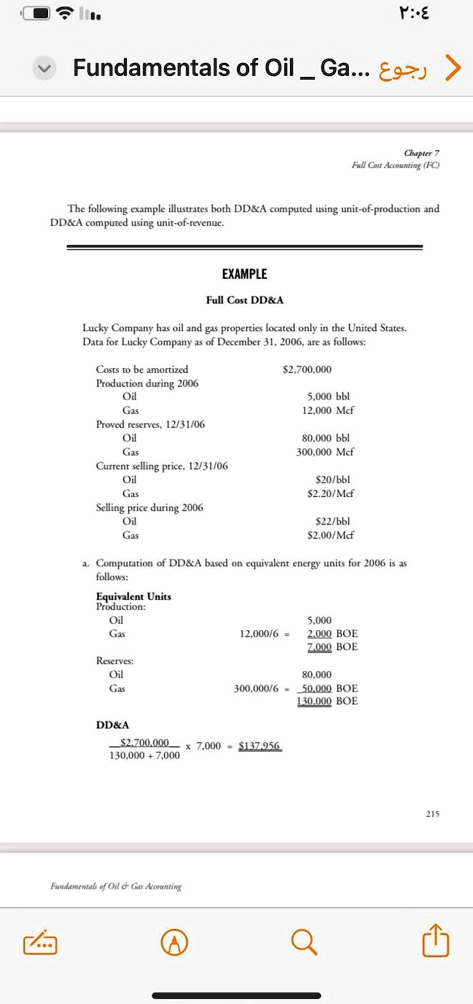 Fundamentals of Oil Ga... ???? Chapter 7 Full Cost Accounting (FC) The following example ...
