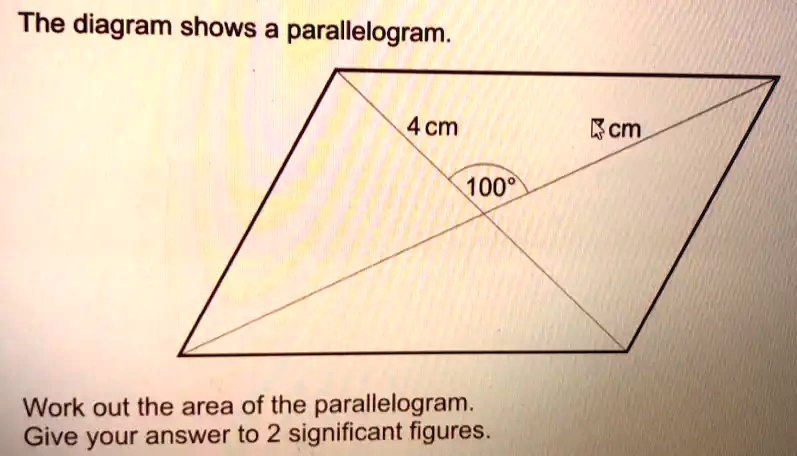 The diagram shows a parallelogram. 4 cm 100° Work out the area of the ...